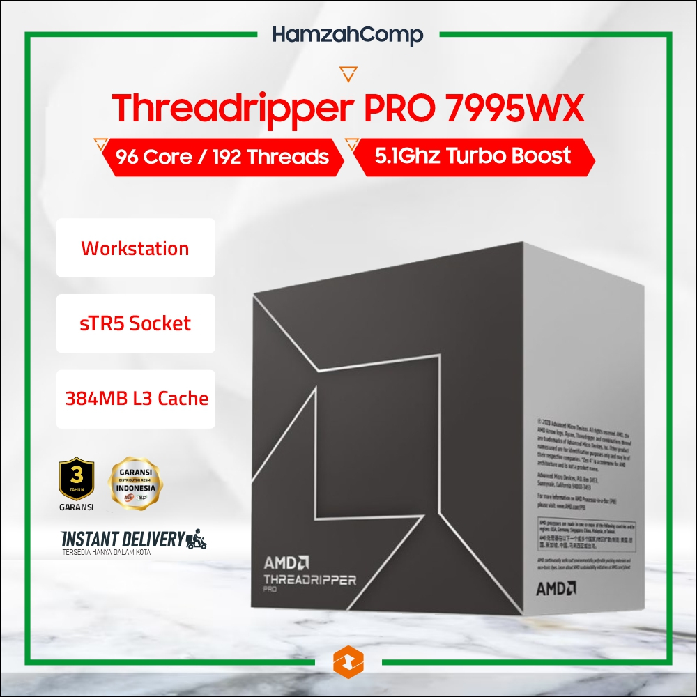 Jual AMD Ryzen Threadripper PRO 7995WX 2.5Ghz Up to 5.1Ghz 384MB Cache ...