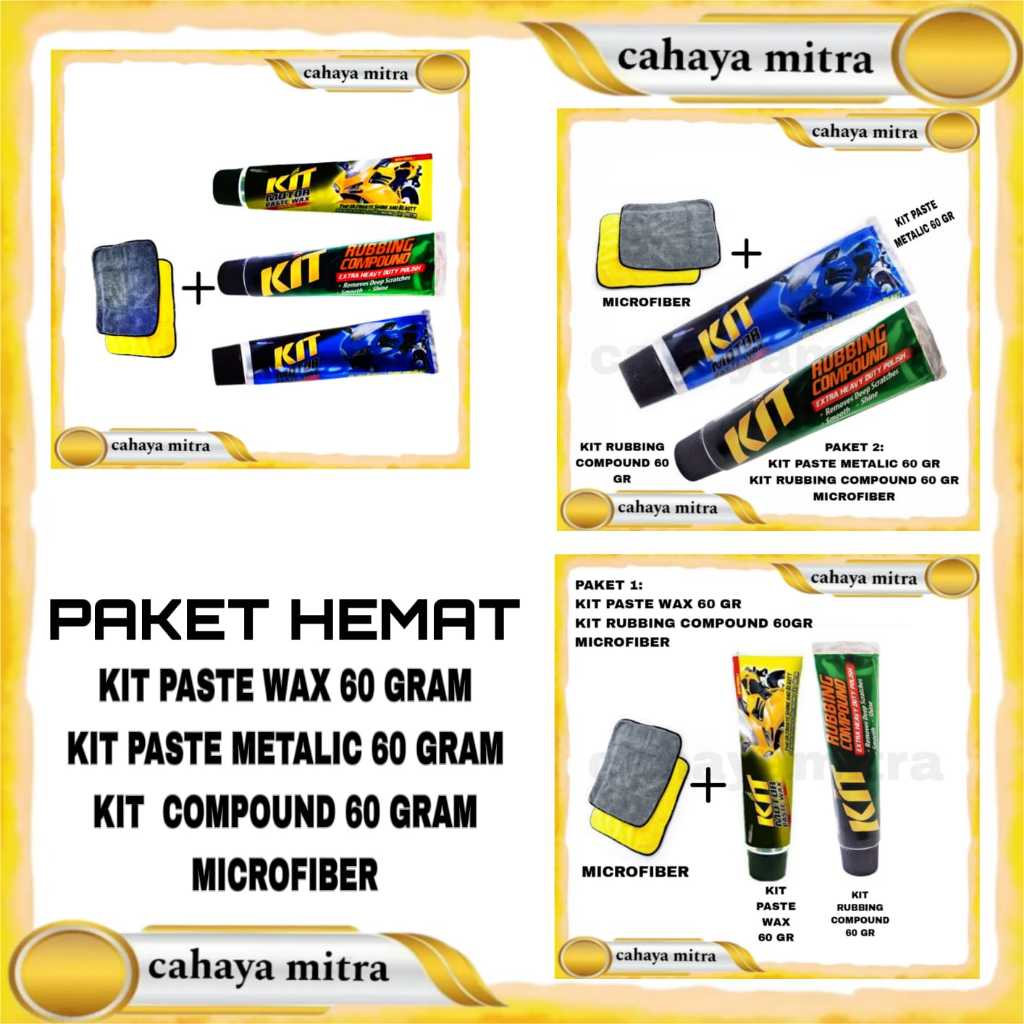Jual (PAKET HEMAT) KIT PASTE WAX 60 GR, KIT PASTE METALIC 60 GR, KIT ...