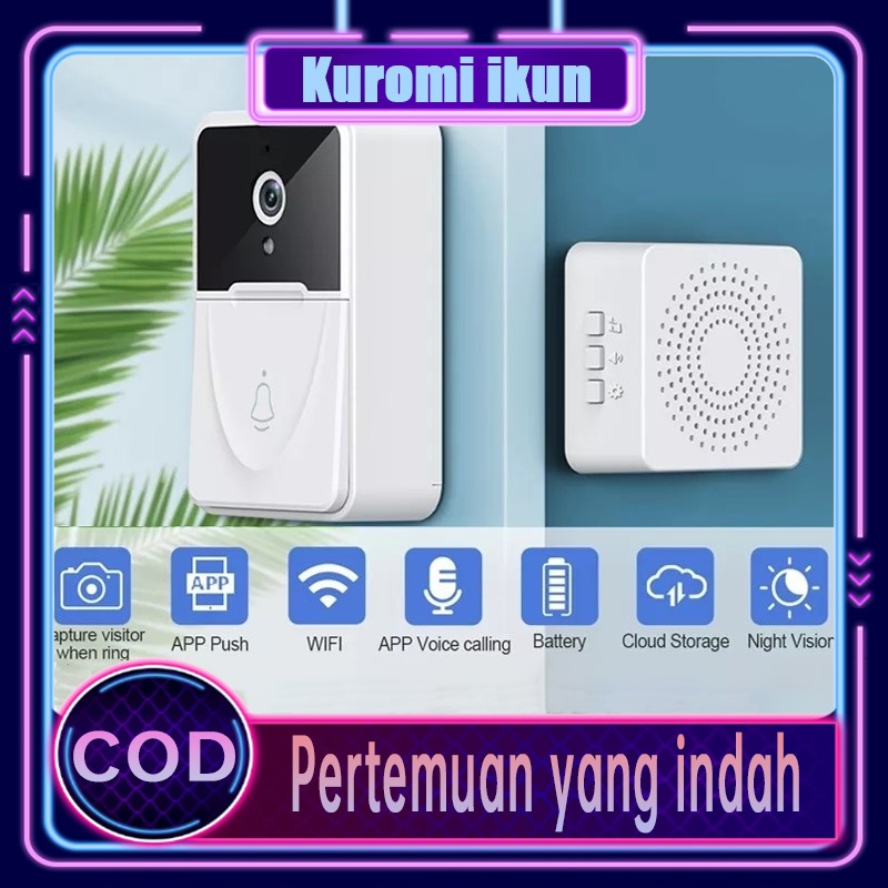Jual {Rumah Xiaomi} X9 Wireless bell camera IP66 waterproof bell rumah ...