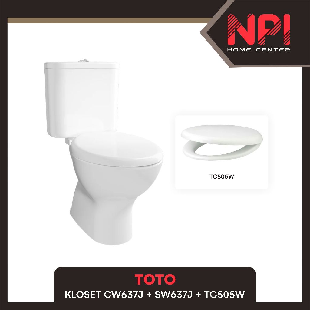 Jual Toto - Closet Kloset Toilet Duduk Cw 637 J Cw637J Complete Set ...