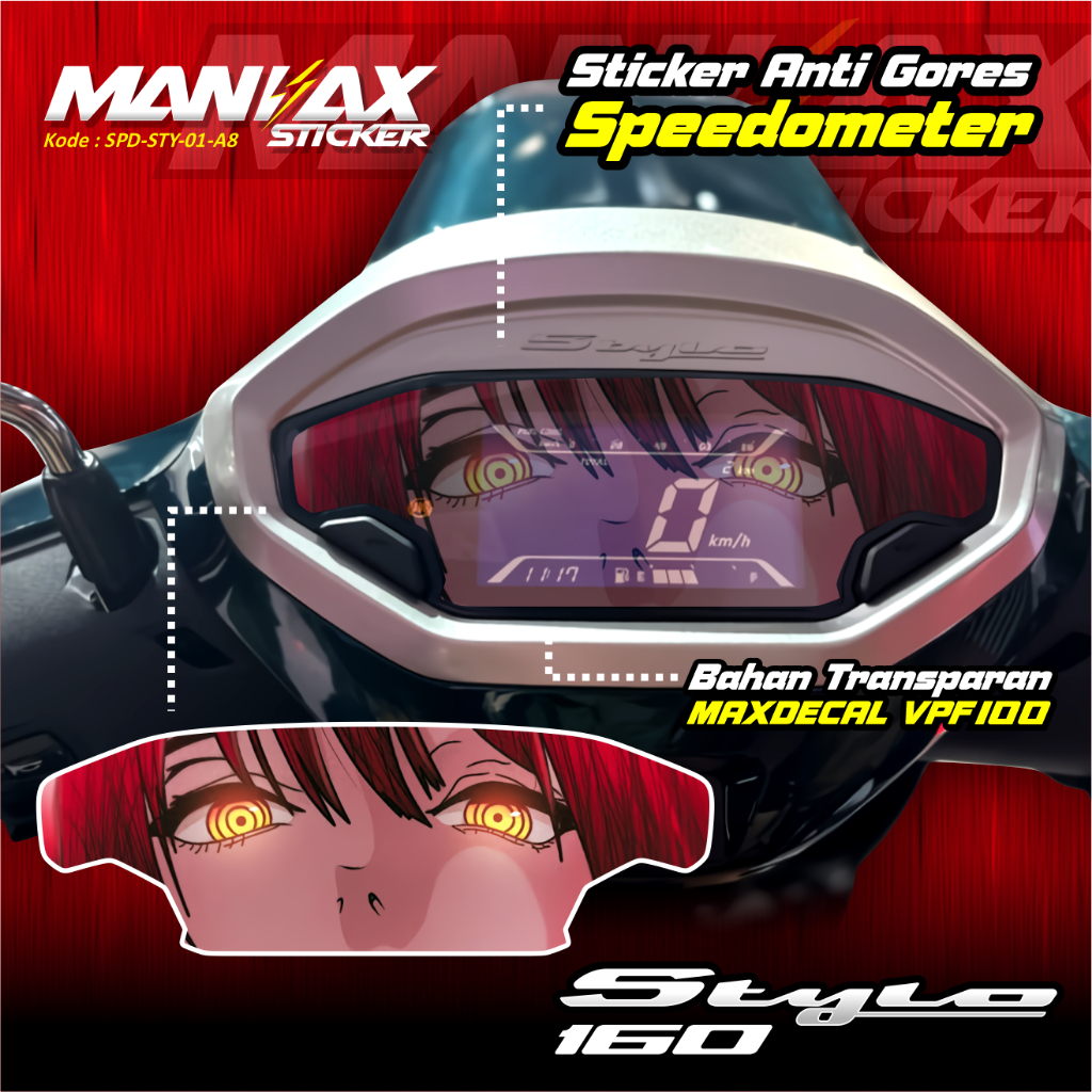 Jual Sticker Print Transparan Pelindung Speedometer HONDA STYLO Motif ...