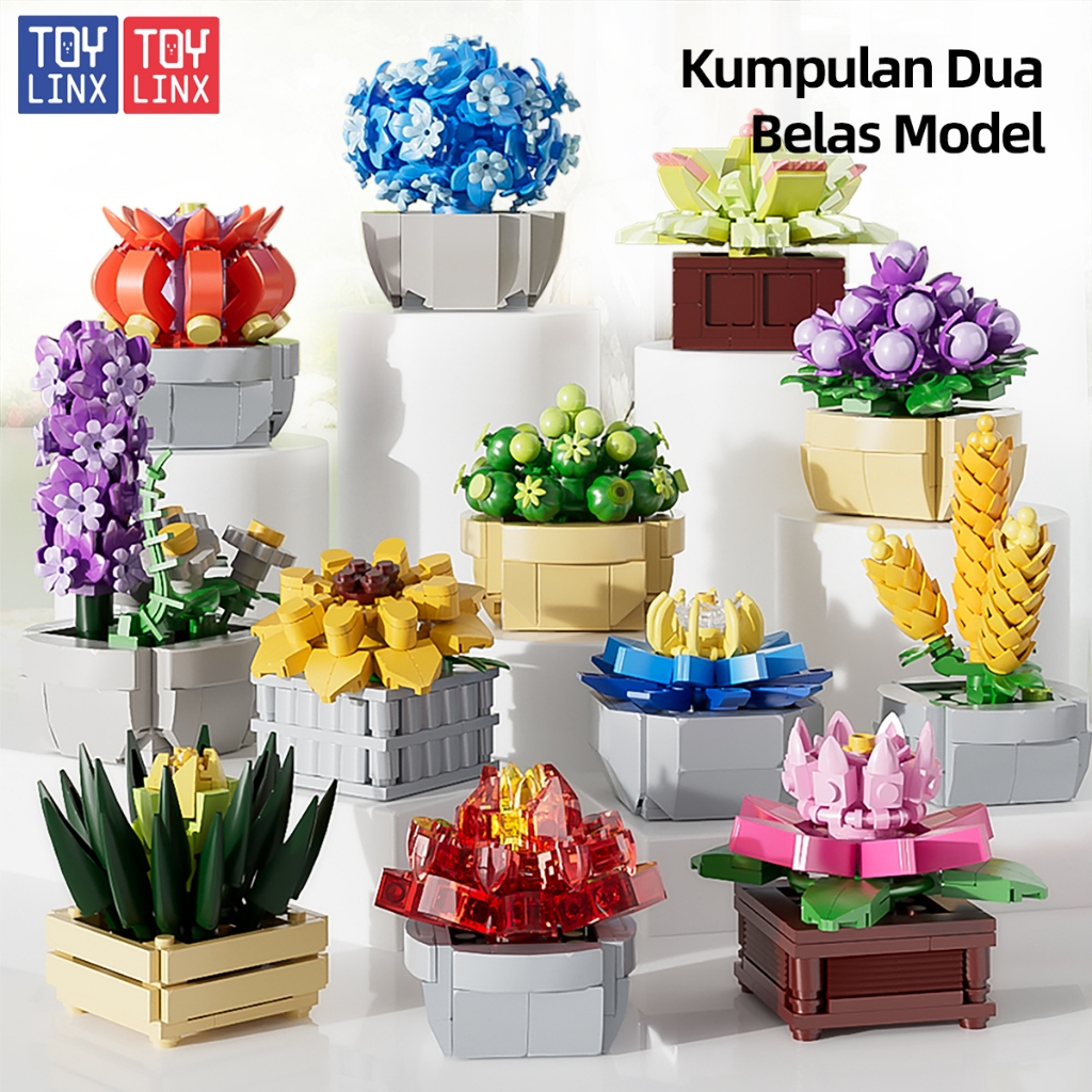 Jual TOY LINX Blok bangunan pot Plant Bricks Block Susun block bunga ...
