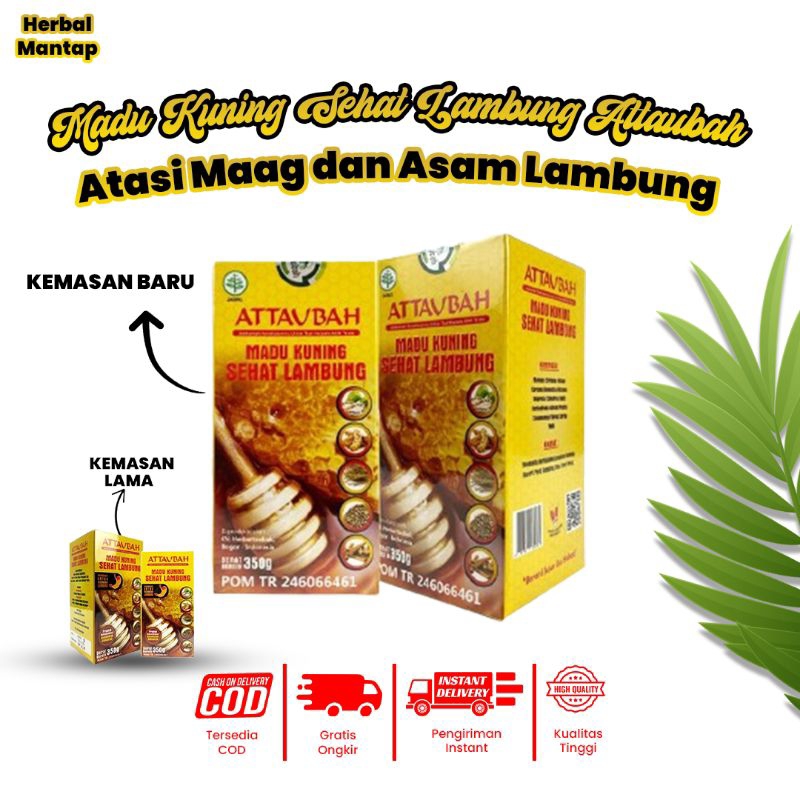 Jual Madu Kuning Sehat Lambung Attaubah 350 Gram Atasi Asam Lambung ...