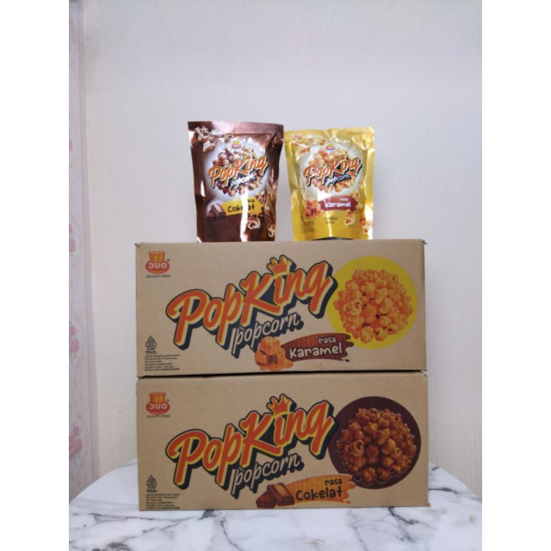 Jual PopKing Popcorn Rasa Karamel dan Cokelat 30pcs/dus @20gr | Shopee ...