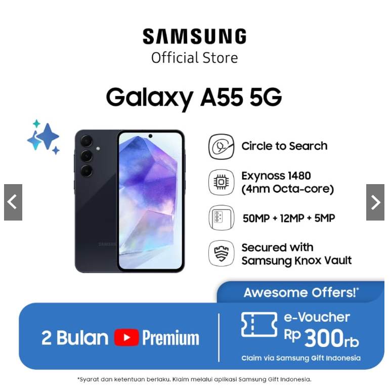 Jual Samsung Galaxy A55 5G 12/256GB - Awesome Navy | Shopee Indonesia