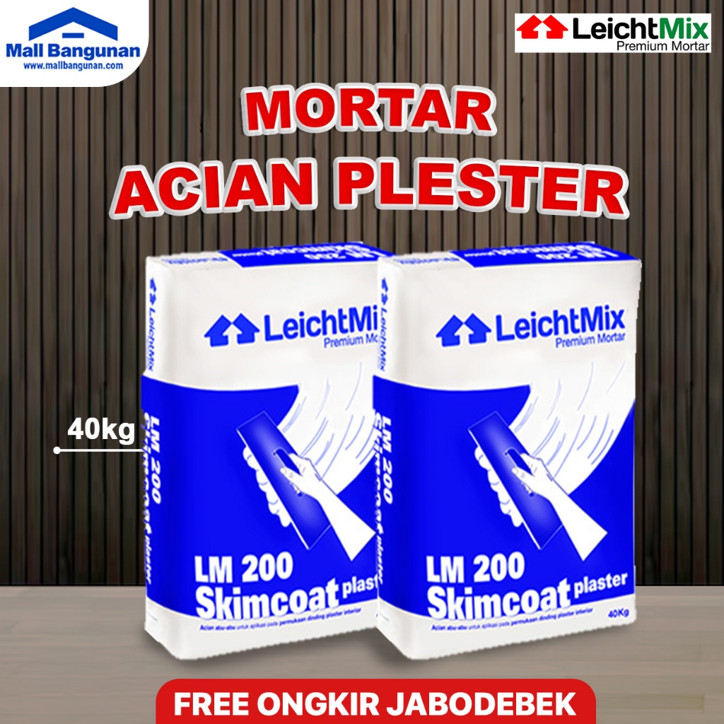 Jual Mortar Semen Acian Plester Abu-Abu 40kg - LEICHT MIX LM200 ...