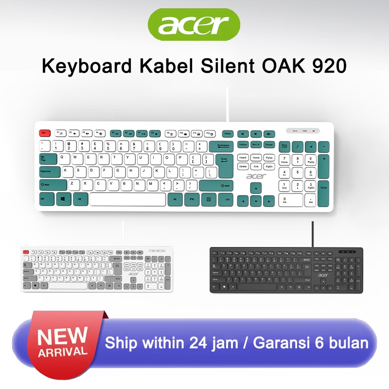 Jual Keyboard Kabel Acer OAK 920 Wired USB Dan Peredam Bising Anti Debu ...