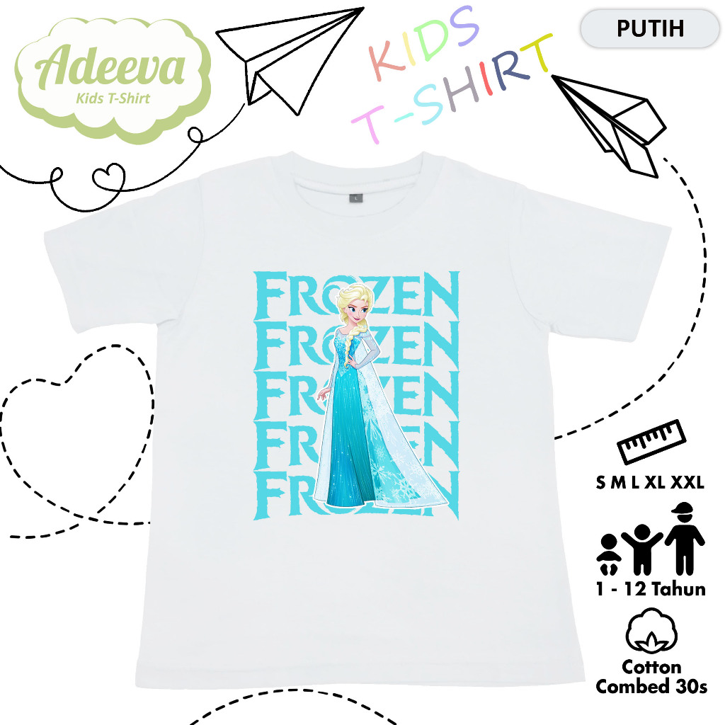 Jual Kaos Anak Karakter Frozen Elsa Anna Usia 1-12 Tahun Baju Anak ...