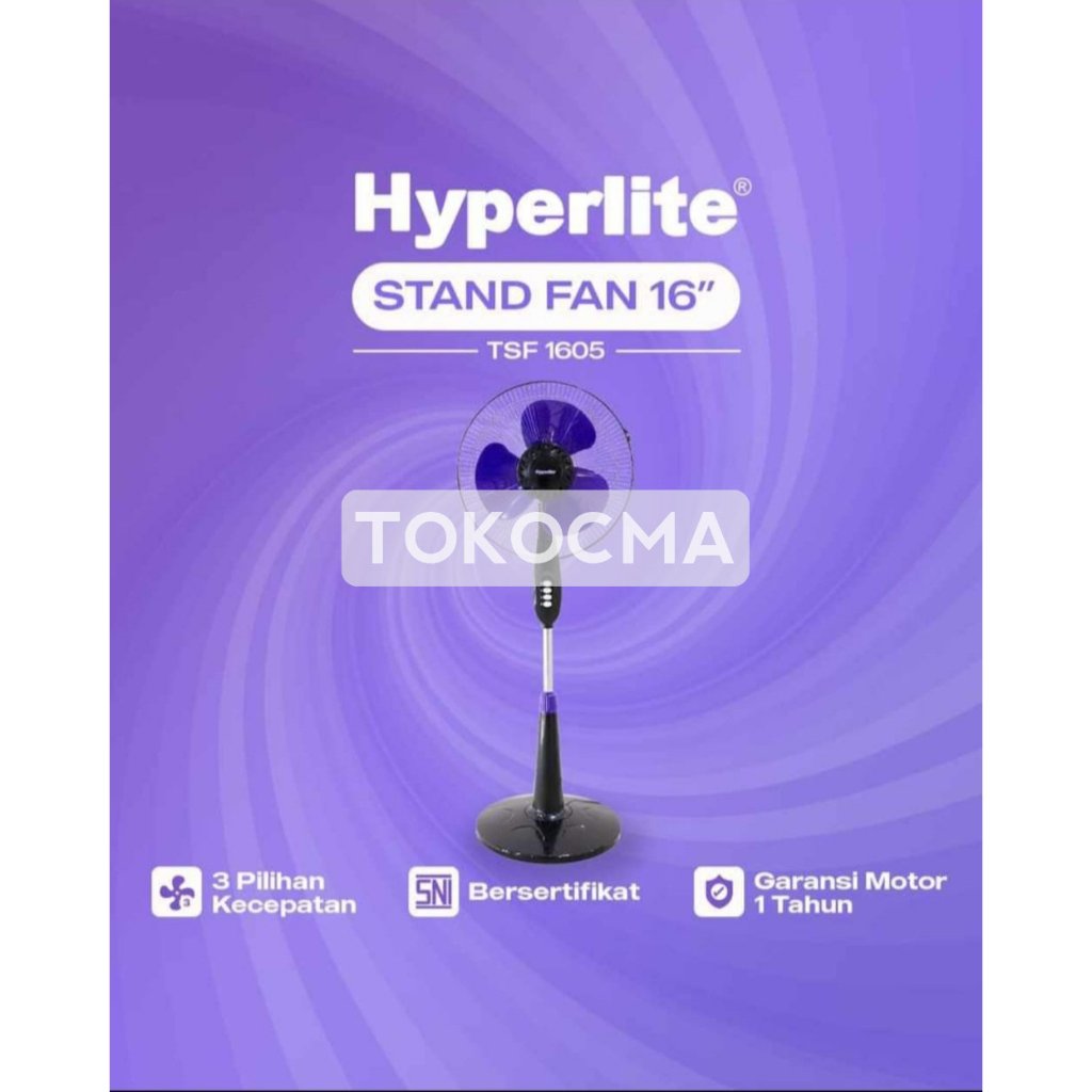 Jual Hyperlite Kipas Angin Berdiri 16 Inch TSF 1605, Kipas Angin Stand Fan, Kecepatan 3 Speed ...