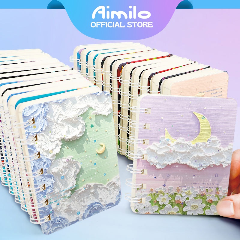 Jual [READY] Aimilo 50 Lember Notebook A7 Scrapbook Mini Buku Kecil ...