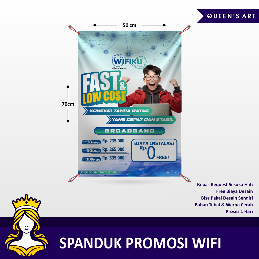 Jual spanduk promosi wifi / spanduk pemasangan wifi / spanduk promo ...