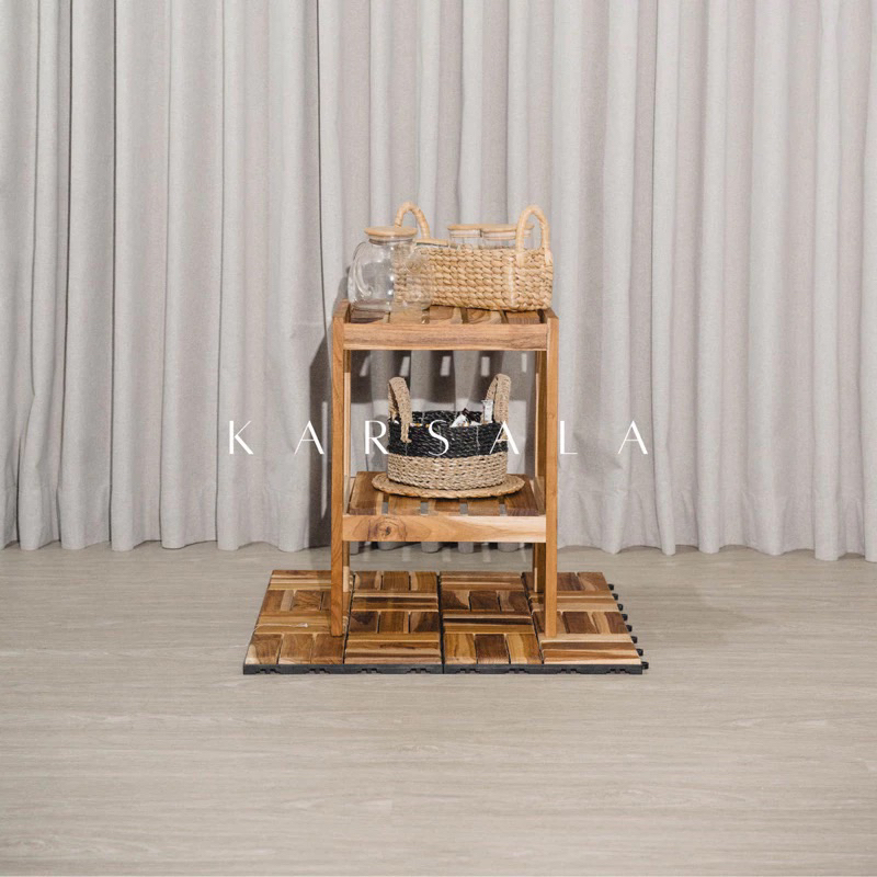 Jual KARSALA Parket Nakas Kayu Jati Asli Kokoh | Stackable Parquet Rack ...