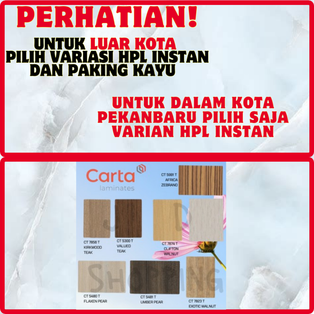 Jual (LUAR KOTA WAJIB PALLET KAYU) HPL CARTA WOODGRAIN CT 5991/7856 ...