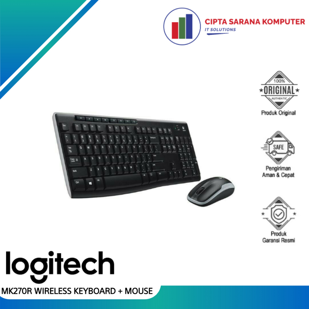 Jual Logitech MK270r Combo Keyboard dan Mouse Wireless dengan Tombol ...