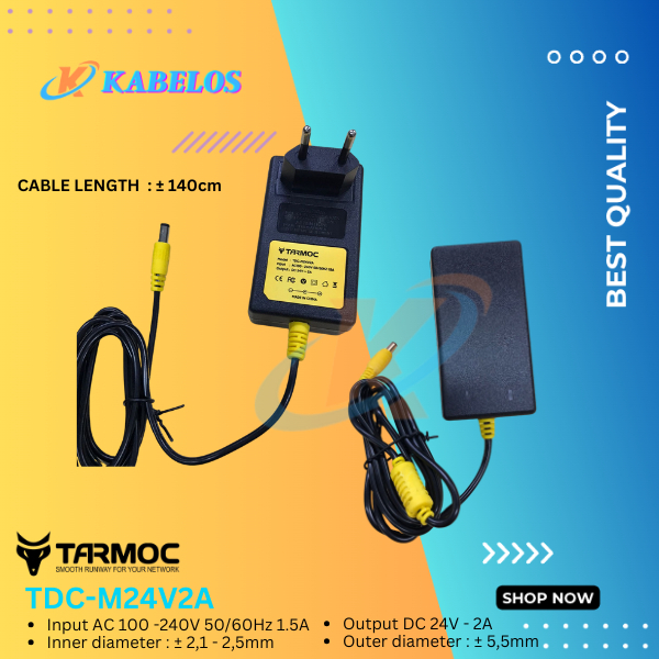 Jual Tarmoc TDC-M24V2A | Switching Adaptor 24V 2A | 24 Volt 2 Ampere Power Supply | Shopee Indonesia
