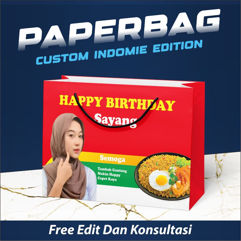 Jual KADO ULANG TAHUN PAPERBAG CUSTOM INDOMIE EDITION BEBAS REQUES ...