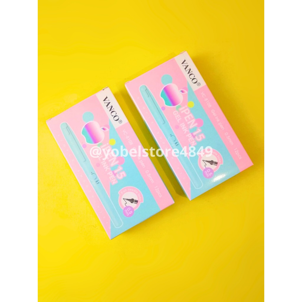 Jual Pulpen Gel Ipen Apel/Ballpoint Gel Link Pen VANCO @12 Pcs | Shopee ...