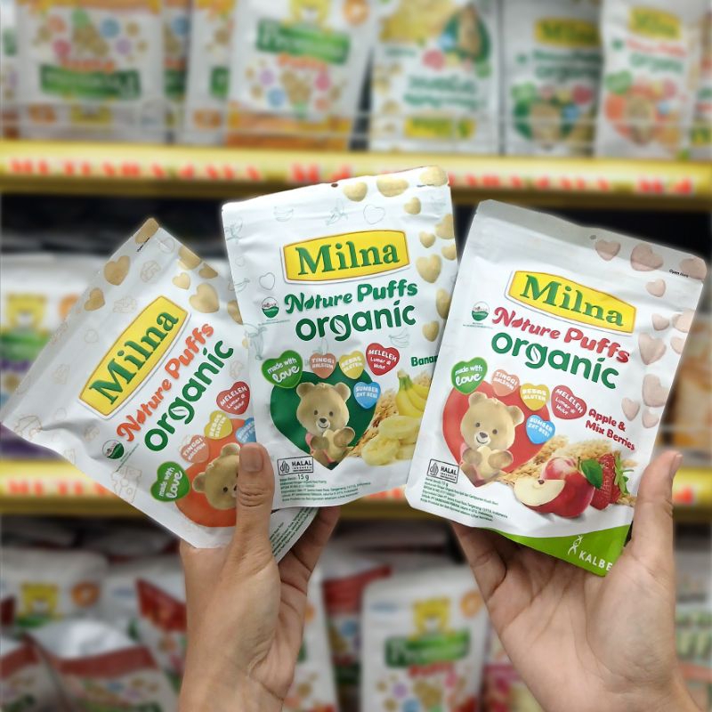 Jual Milna Nature Puffs Organic Pouch 15gr | Shopee Indonesia