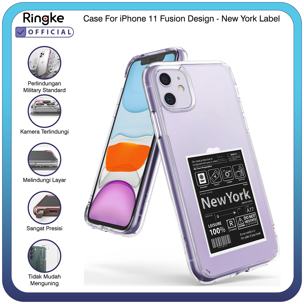 Jual Ringke iPhone 11 Fusion Design New York Label Softcase Anti Crack ...