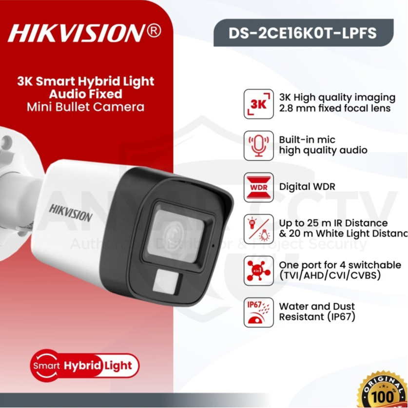 Jual CAMERA HIKVISION DS-2CE16K0T-LPFS 5MP DUAL LIGHT COLORVU + AUDIO MIC- BERGARANSI RESMI ...