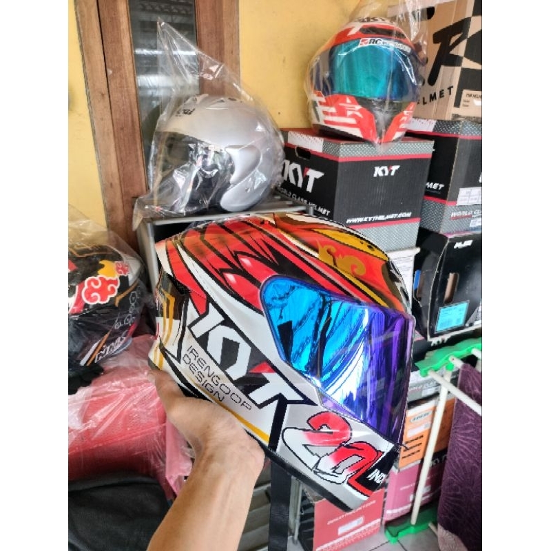 Jual HELM KYT TT-COURSE MOTIF GARUDA REPAINT BY IRENG DOP | Shopee ...