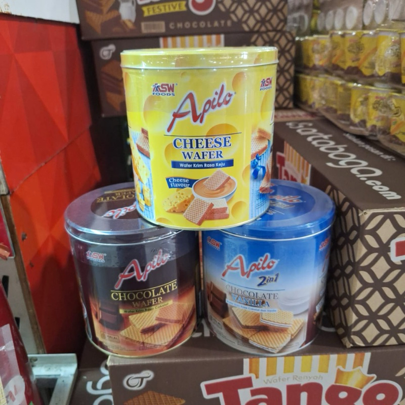 Jual APILO wafer 290gram kaleng aneka rasa | Shopee Indonesia