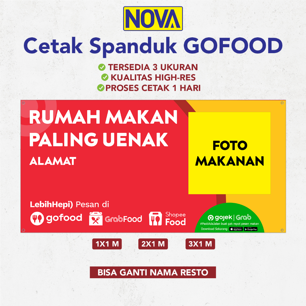 Jual Cetak Spanduk banner warung makan resto / spanduk banner backdrop ...