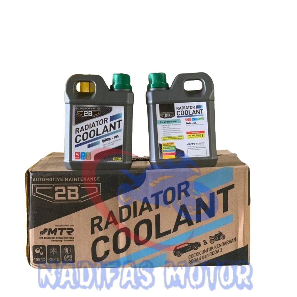 Jual Air Radiator Coolant 2B 1 Liter / 1000ml 1 Dus Isi 12 Botol ...
