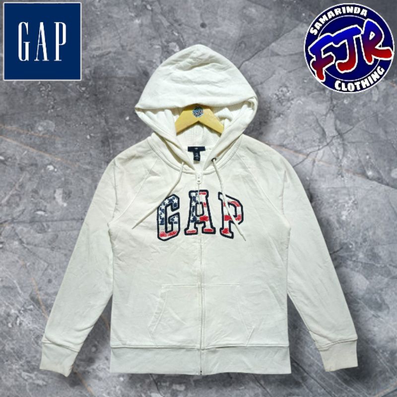 Jual GAP Big Logo Flag Bordir Zipper Hoodie Original | Shopee Indonesia