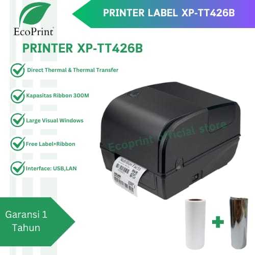 Jual ECOPRINT BARCODE PRINTER LABEL XPRINTER XP-426B USB+BLUETOOTH ...