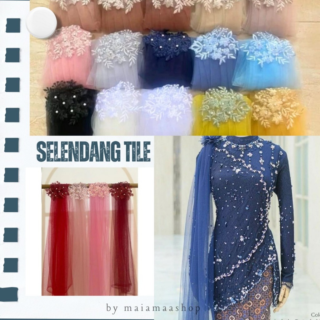 Jual Selendang Tile Polos Slayer Slendang Pundak Kebaya Wisuda Slendang ...