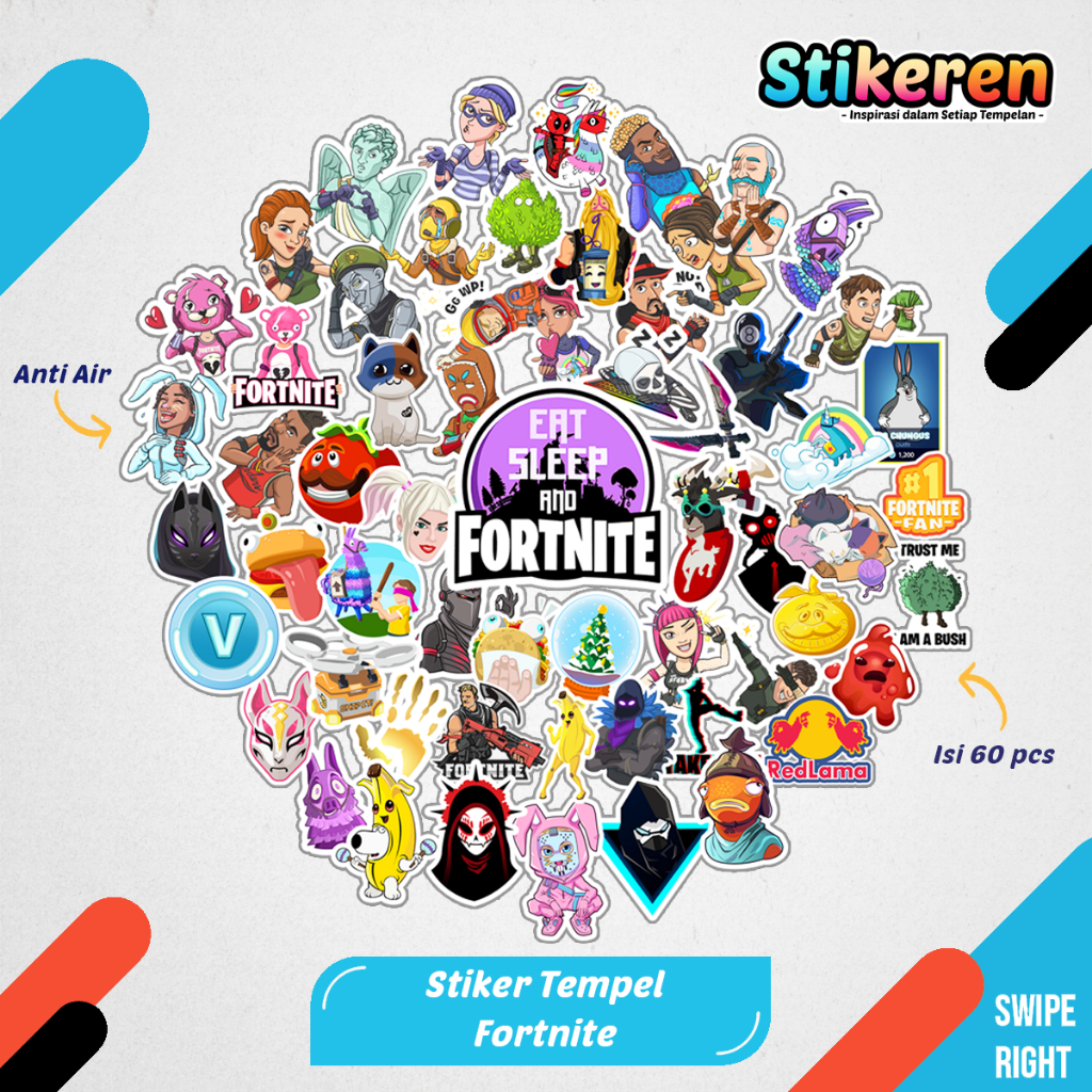 Jual Stiker Anime Fortnite Paper Vinyl Dekorasi Laptop Koper Tumbler ...