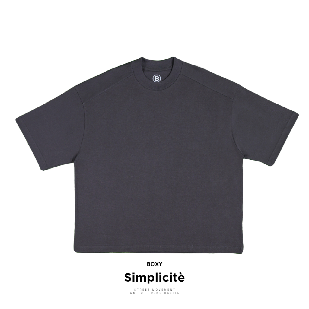 Jual SMOOTH BASIC Boxy Fit Signature Plain T-shirt Heavyweight Cotton ...