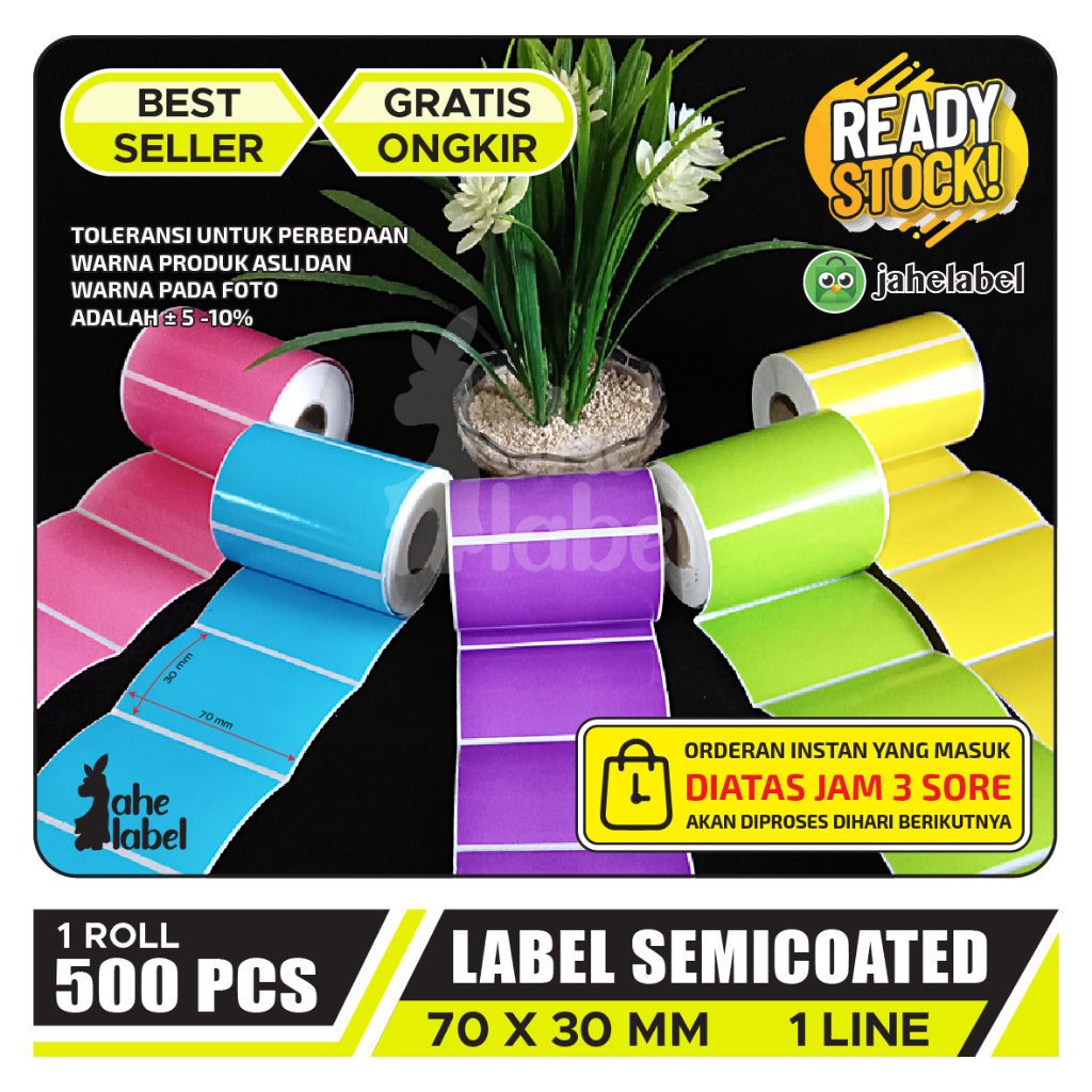 Jual STIKER LABEL BARCODE 70x30mm SEMICOATED KERTAS LABEL 70 x 30 mm ...