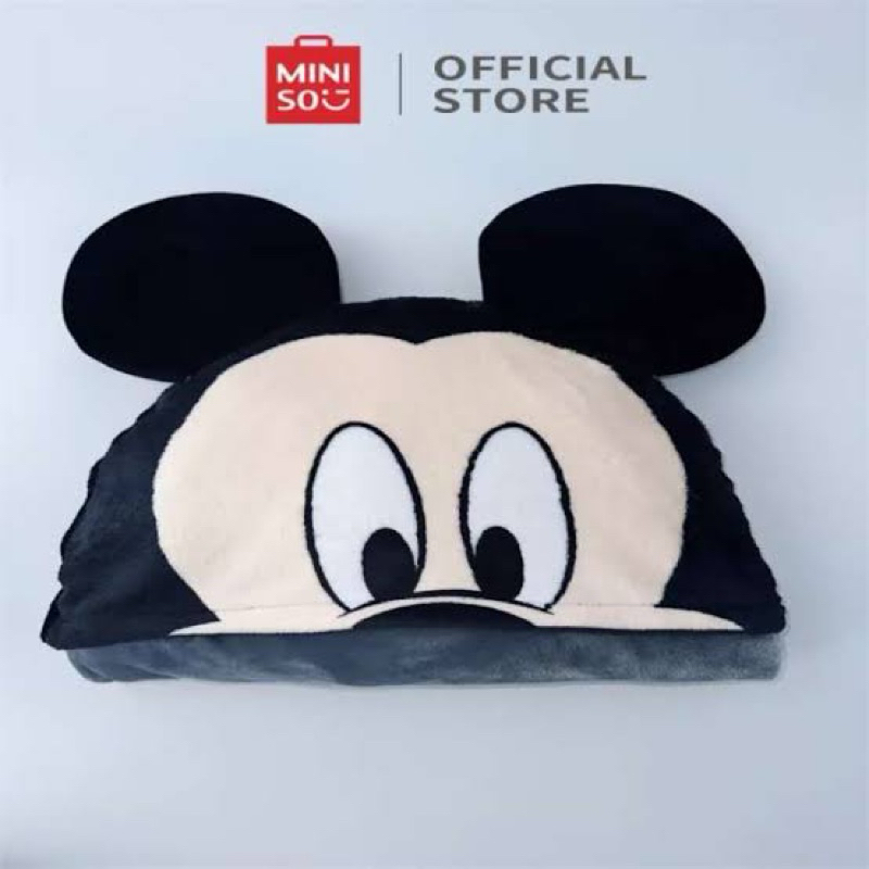 Jual Miniso Mickey Minnie Hoodie Blanket / Selimut dengan penutup ...