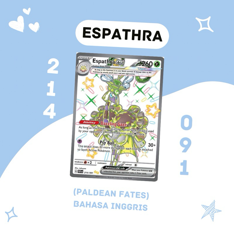 Jual Espathra EX SUR Paldean Fates 214/091 Pokemon TCG English | Shopee ...