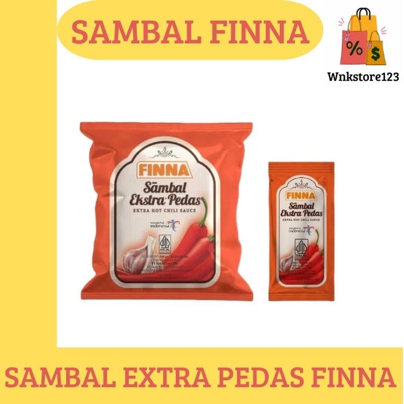 Jual Finna saos sambal extra pedas 1pack isi 22sachet @9gram | Shopee ...