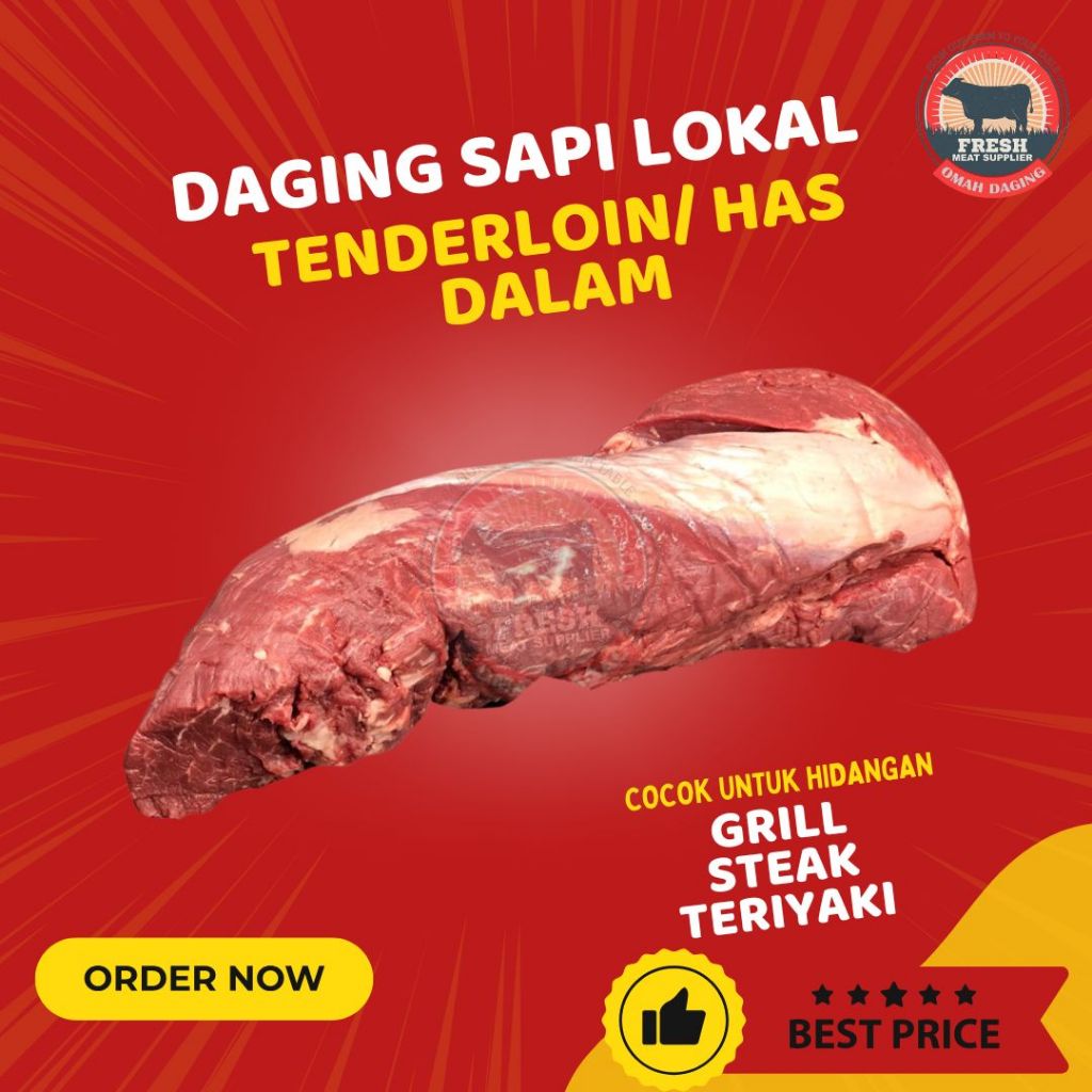 Jual Daging Sapi Tenderloin Steak / Has Dalam Daging Sapi Lokal Halal ...