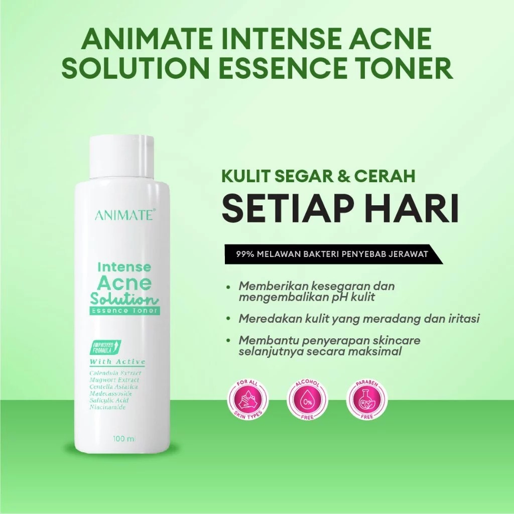Jual Animate Intense Acne Solution Essence Toner 100 ml | Shopee Indonesia
