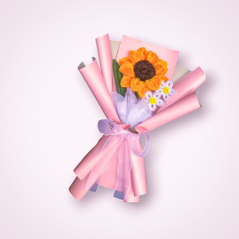Jual (REALPICT) Buket Bunga Sunflower Daisy | Buket Kawat Bulu | Buket ...