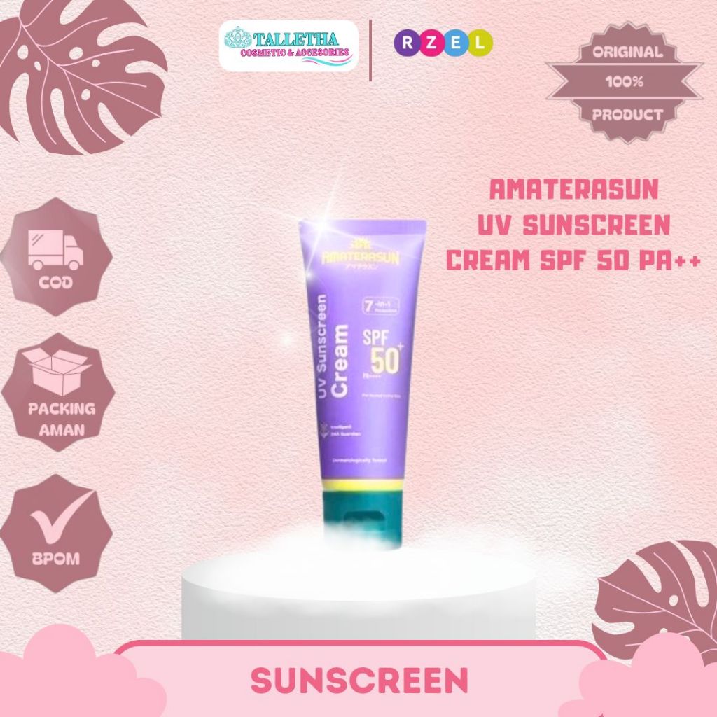 Jual AMATERASUN UV Sunscreen Cream SPF 50+ PA++++ 50gr (UNGU) | Shopee Indonesia