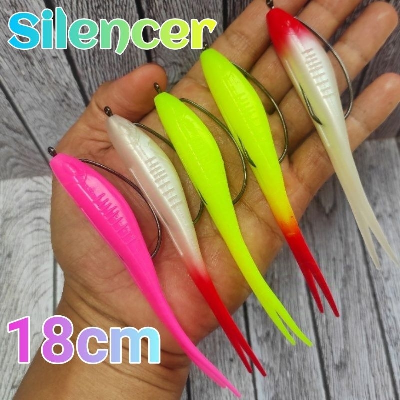 Jual softlure baby silencer 17.5cm replika ozmy hook 7/0 kevlar 300lbs ...