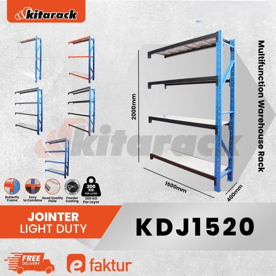 Jual KDJ1520 Rack Gudang Besi 200KG Rak Gudang Jointer Light Duty ...