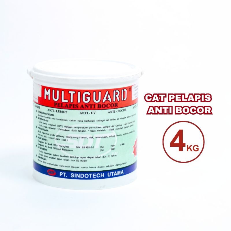 Jual Cat Pelapis Anti Bocor / Waterproofing MULTIGUARD IMPROVED FORMULA (kemasan 4kg) | Shopee ...