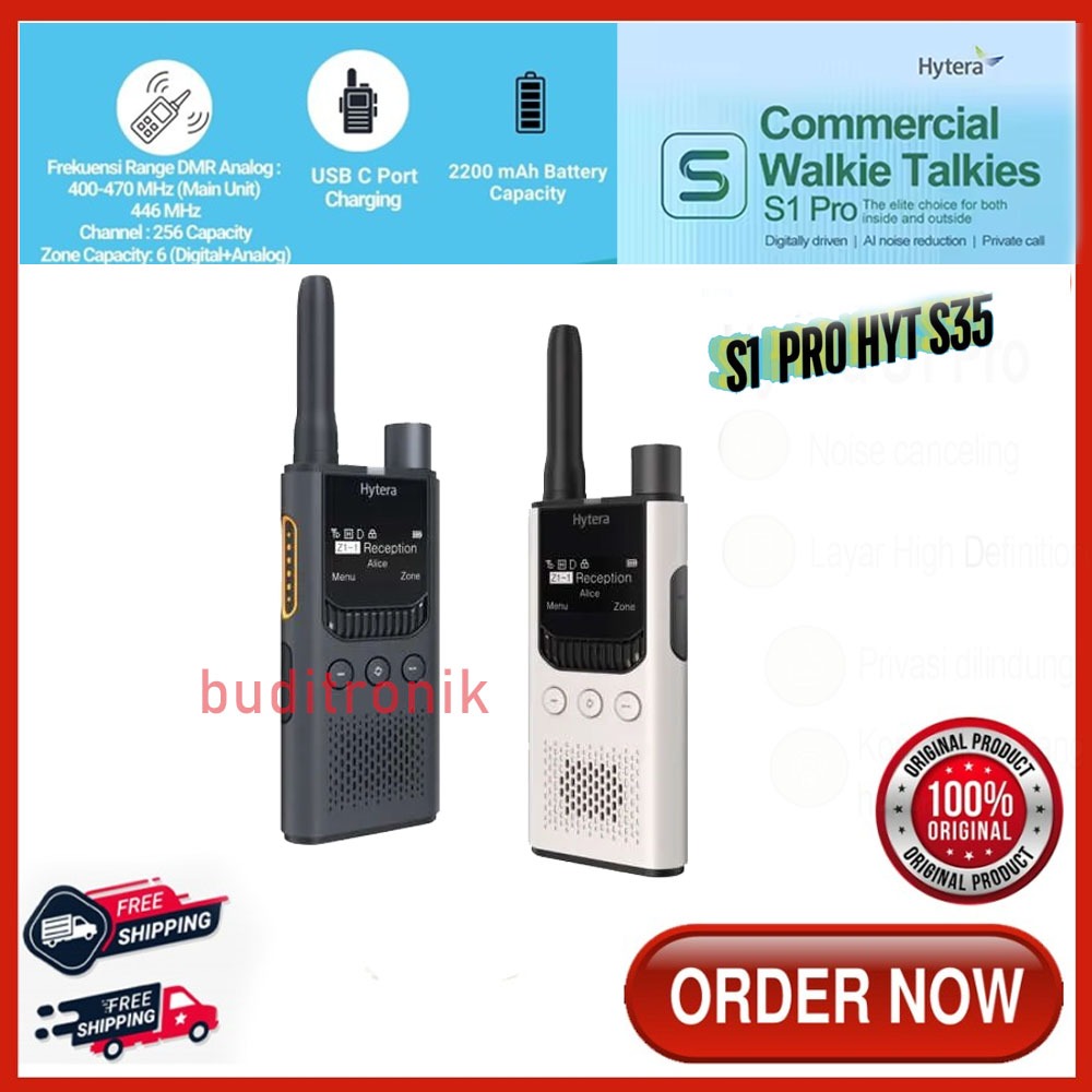 Jual Walkie Talkie Hytera S1 PRO HYT S35 Original Garnasi Resmi - HT DMR HYTERA S1 PRO AMBE++ ...