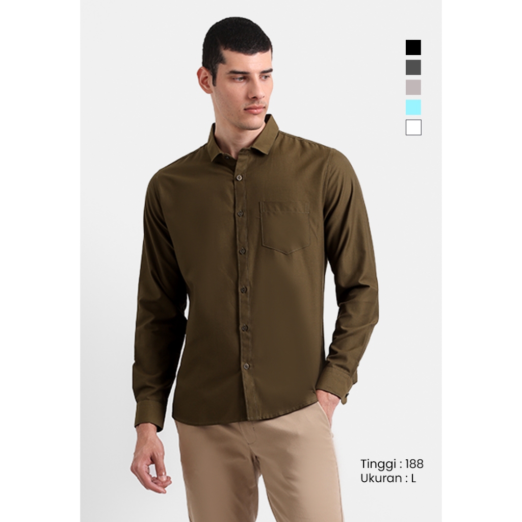 Jual MANZONE Kemeja Lengan Panjang Pria Foxy Colour Series | Shopee ...