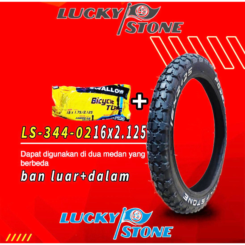 Jual ban sepeda 16 x 2.125 luar dalam untuk semua sepeda 16in | Shopee ...