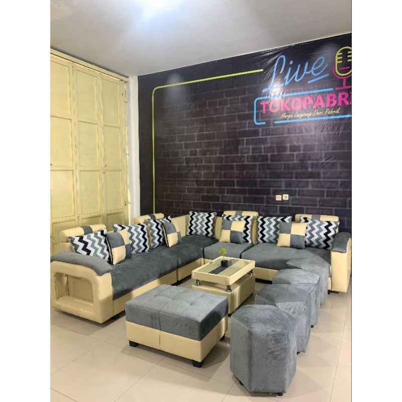 Jual Sofa minimalis sofa beranak satu set meja dan kursi ruang tamu ...