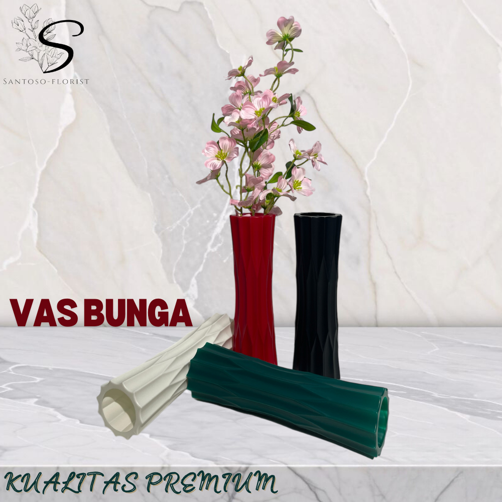 Jual Vas / Pot Bunga Plastik Minimalis Modern, Pot Bunga Tinggi Ukuran ...