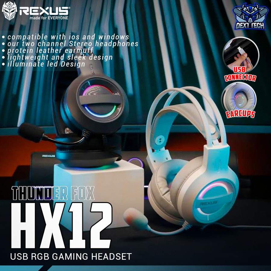 Jual Rexus Thundervox HX12 USB RGB Headset Gaming | Shopee Indonesia